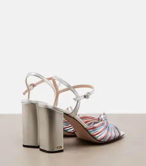 Valentino Garavani Metallic Leather Sandals - Silver