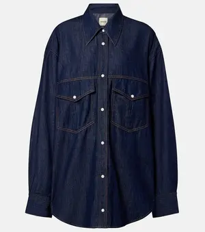 Khaite Christensen Oversized Denim Shirt - Blue