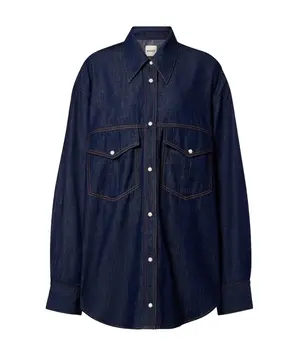 Khaite Christensen Oversized Denim Shirt - Blue