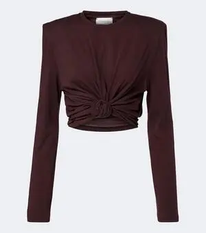 Magda Butrym Cotton-blend Crop Top - Brown