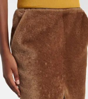 Saint Laurent Shearling Pencil Skirt