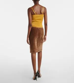 Saint Laurent Shearling Pencil Skirt