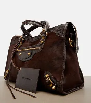 Balenciaga Le City Medium Calf Hair Top-handle Bag - Brown