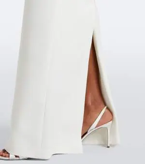 Safiyaa One-shoulder Gown In Verdant Crêpe - White