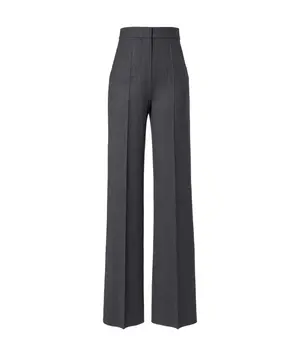 Max Mara Wool-blend Wide-leg Pants - Grey