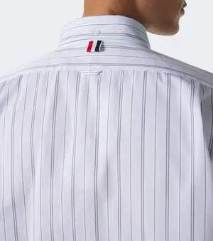 Thom Browne 4-bar Striped Cotton Shirt - Grey