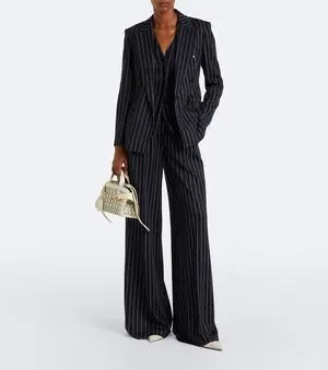 Max Mara Striped Virgin Wool Blend Vest - Blue