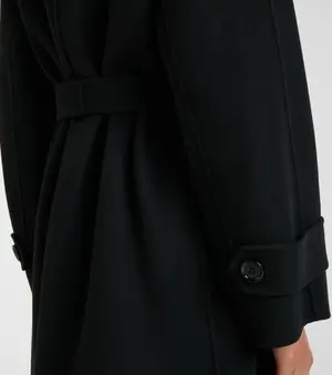 Max Mara Double-breasted Virgin Wool Coat - Black