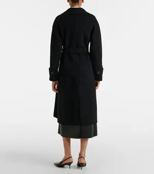 Max Mara Double-breasted Virgin Wool Coat - Black