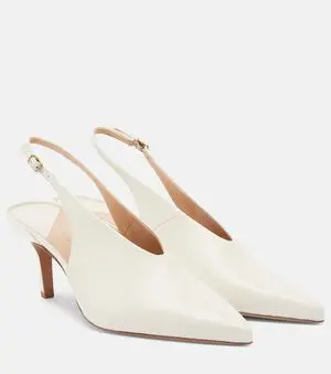 Chloé Chloé Suzie Leather Slingback Pumps White
