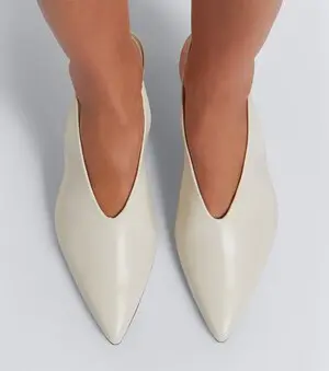 Chloé Suzie Leather Slingback Pumps - White