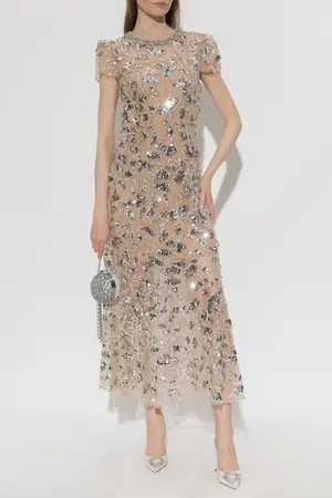 SELF-PORTRAIT Dress With Shimmering Appliqués