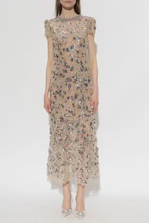 SELF-PORTRAIT Dress With Shimmering Appliqués
