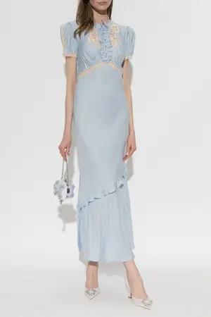SELF-PORTRAIT Satin Dress With Lace Inserts