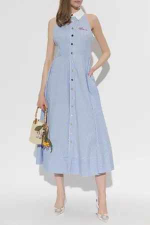 SELF-PORTRAIT Dress With A Striped Pattern