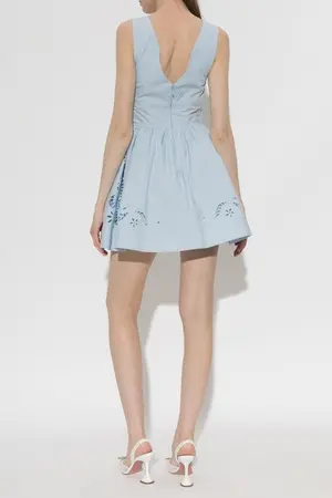 SELF-PORTRAIT Short Dress With Openwork Pattern