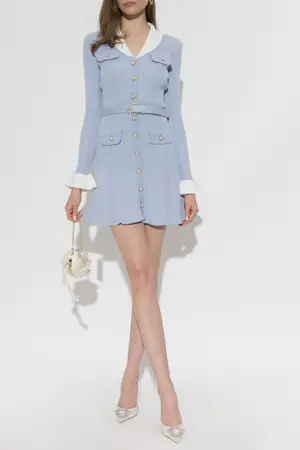 SELF-PORTRAIT Ribbed Dress With Pockets