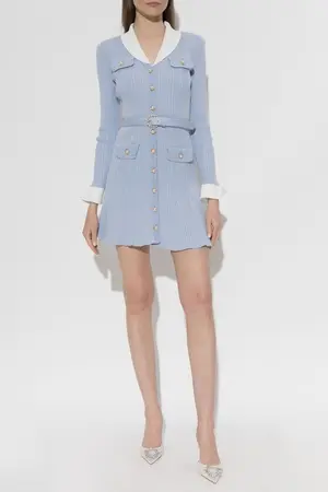 SELF-PORTRAIT Ribbed Dress With Pockets