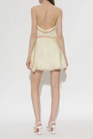 SELF-PORTRAIT Short Dress With Lace Inserts