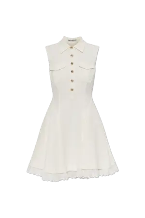 SELF-PORTRAIT Dress With Lace Trim - Cream