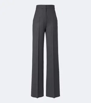 Max Mara Wool-blend Wide-leg Pants - Grey