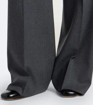 Max Mara Wool-blend Wide-leg Pants - Grey