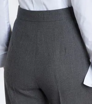 Max Mara Wool-blend Wide-leg Pants - Grey