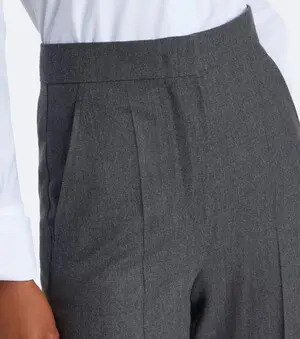 Max Mara Wool-blend Wide-leg Pants - Grey