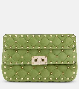 Valentino Garavani Rockstud Spike Small Suede Top-handle Bag