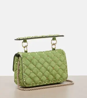 Valentino Garavani Rockstud Spike Small Suede Top-handle Bag