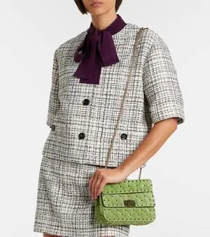 Valentino Garavani Rockstud Spike Small Suede Top-handle Bag