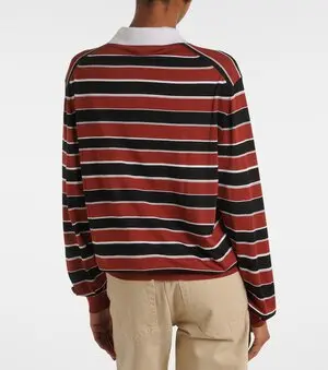 Prada Striped Silk Polo Shirt