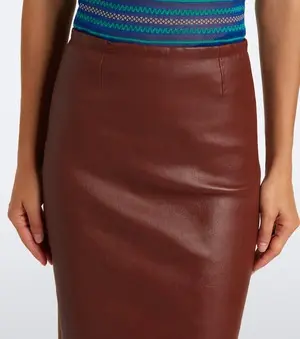 Stouls Gilda Leather Midi Skirt