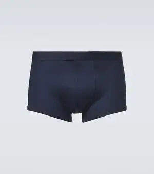 Zimmerli Cotton Jersey Boxer Briefs - Blue