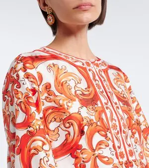 Dolce & Gabbana Majolica Print Silk Twill Kaftan