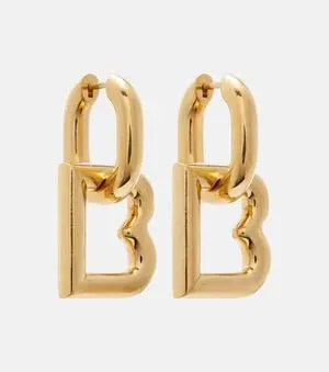 Balenciaga Brass Hoop Earrings - Gold