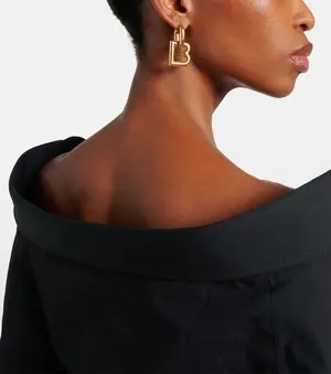 Balenciaga Brass Hoop Earrings