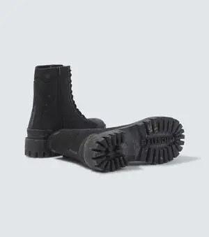 Balenciaga Combat Strike Canvas Lace-up Boots