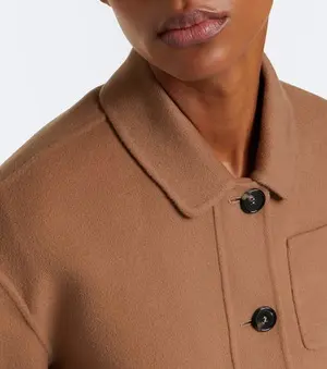 Max Mara Virgin Wool Cropped Jacket - Beige
