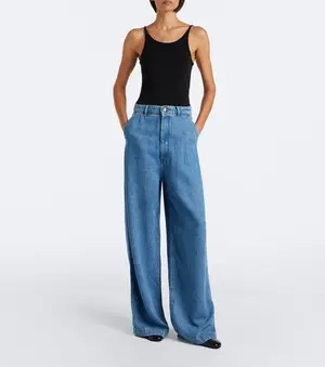 Sportmax Wide-leg Jeans In Midnightblue Vintage