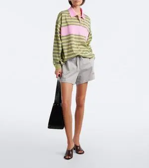 Versace Striped Cotton Jersey Polo Shirt
