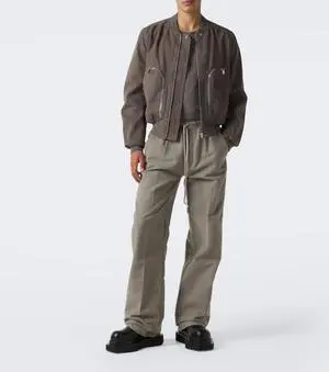 Rick Owens Dietrich Cotton Straight-leg Pants - Grey
