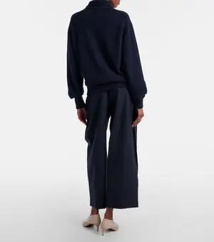 Khaite Roma Virgin Wool Wide-leg Pants - Blue