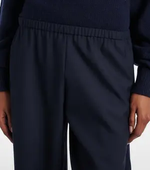 Khaite Roma Virgin Wool Wide-leg Pants - Blue