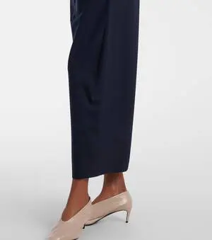 Khaite Roma Virgin Wool Wide-leg Pants - Blue