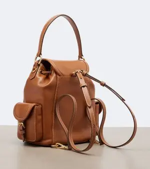 Miu Miu Leather Backpack - Brown