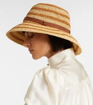 Valentino Garavani Vlogo Raffia Bucket Hat