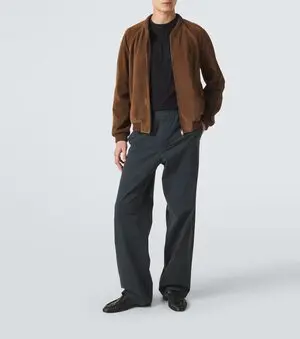 THE ROW Ramiro Suede Bomber Jacket