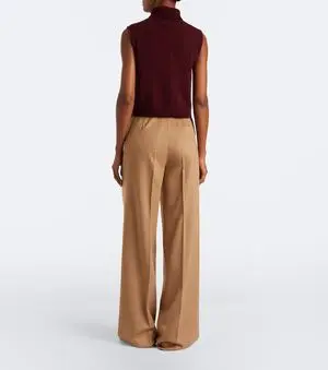 Max Mara Camel Hair Wide-leg Trousers