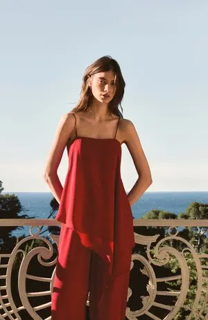 Mango Ruffled Asymmetric Jumpsuit